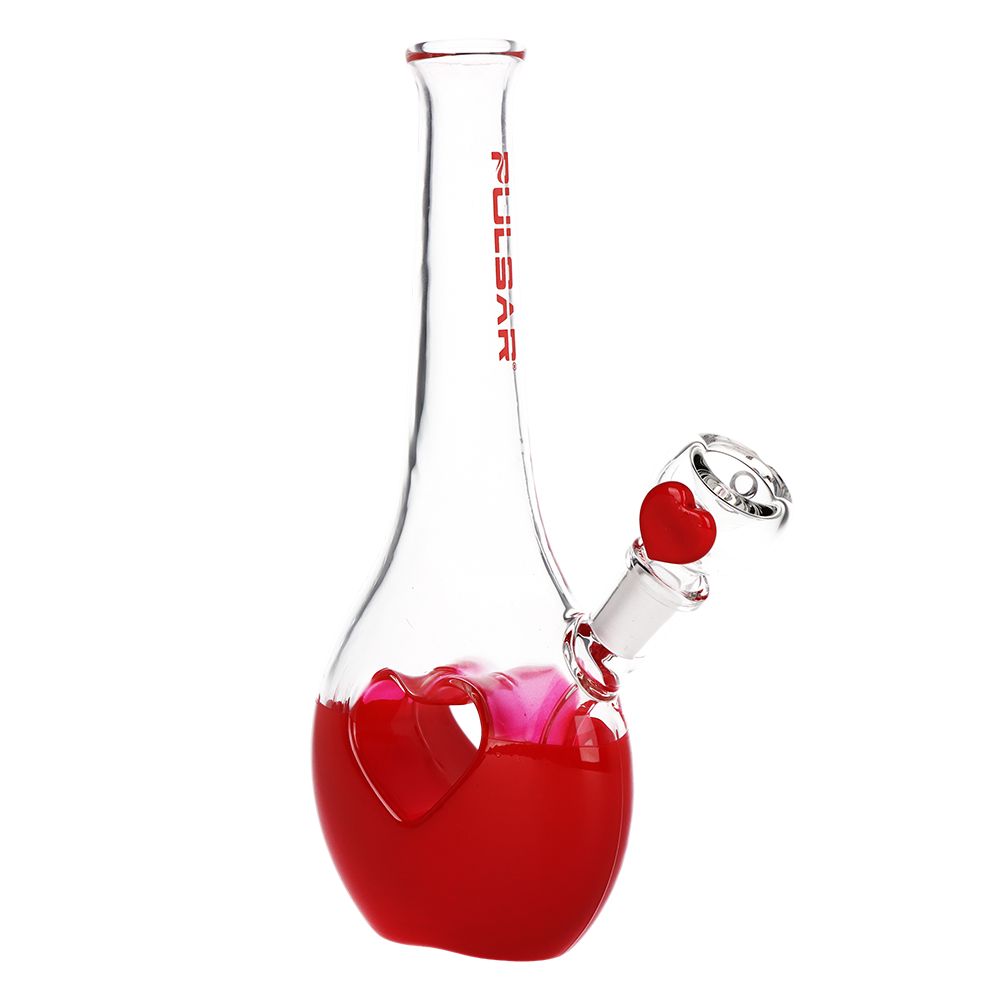 Pulsar Heart Vase Glass Water Pipe | 8.25" Valentines Bong — Kush Cargo