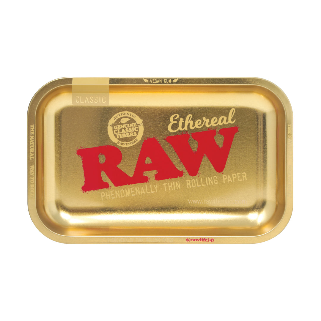 RAW Ethereal Gold Rolling Tray – Medium Size | Limited Edition — Kush Cargo