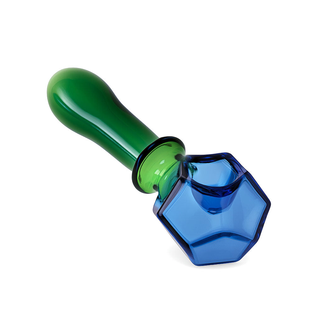 GLASS HAND PIPE WITH PENTAGONAL DESIGN — Kush Cargo