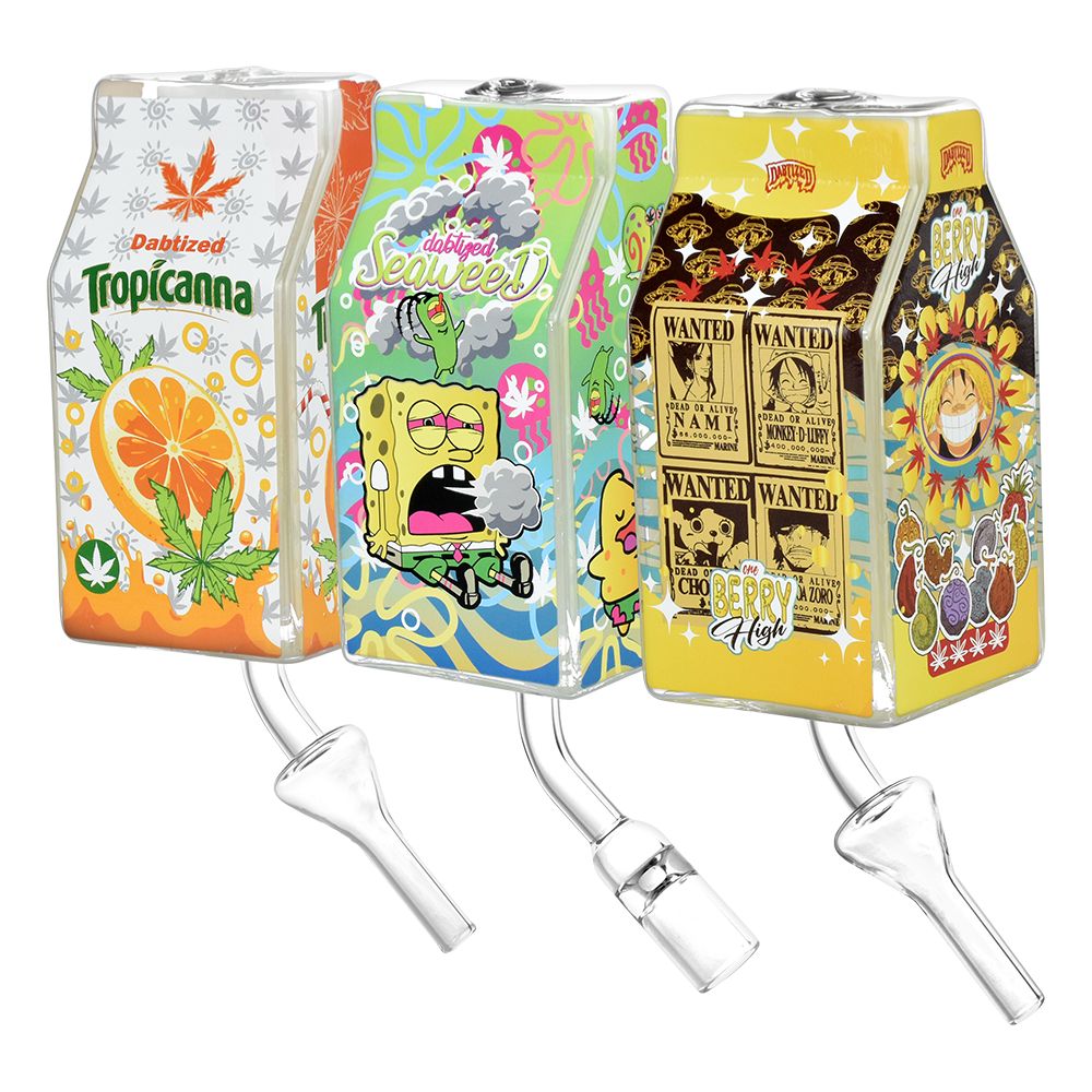 Dabtized Juice Carton Bubbler - 7" Dual-Use Pipe with Pop Culture ...
