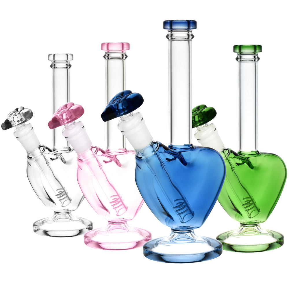 Heart Shaped 9" Water Pipe | Valentines Day Glass Bong — Kush Cargo