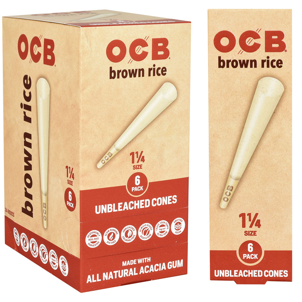 OCB Brown Rice 1 1/4 Pre-Rolled Cones | KushCargo.com — Kush Cargo