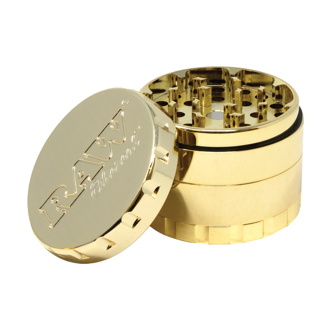 RAW Ethereal 4-Piece Gold-Plated Grinder | Premium Stainless Steel ...